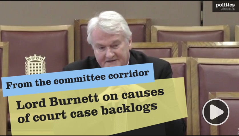 Lord Burnett breaks down causes of court case backlogs - Politics.co.uk