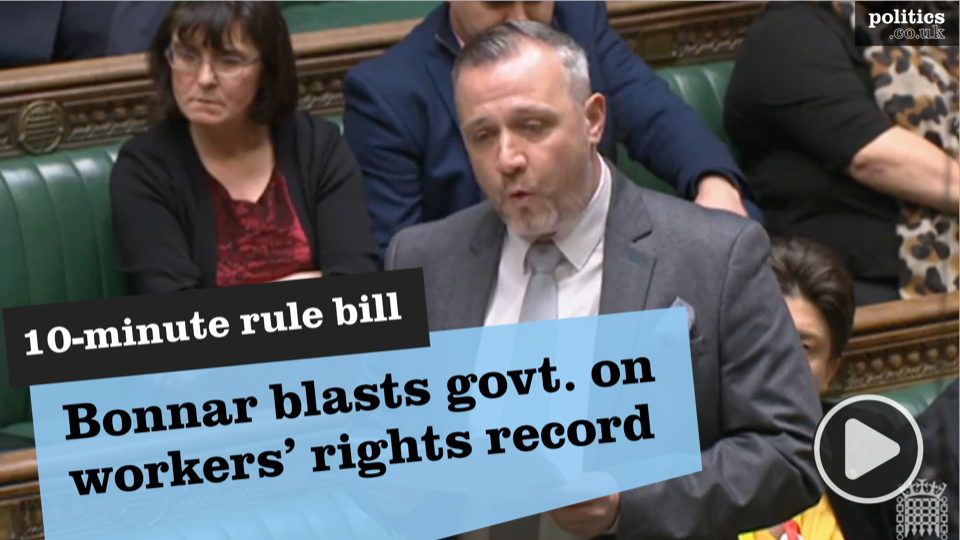 Bonnar calls on government to protect workers' rights - Politics.co.uk