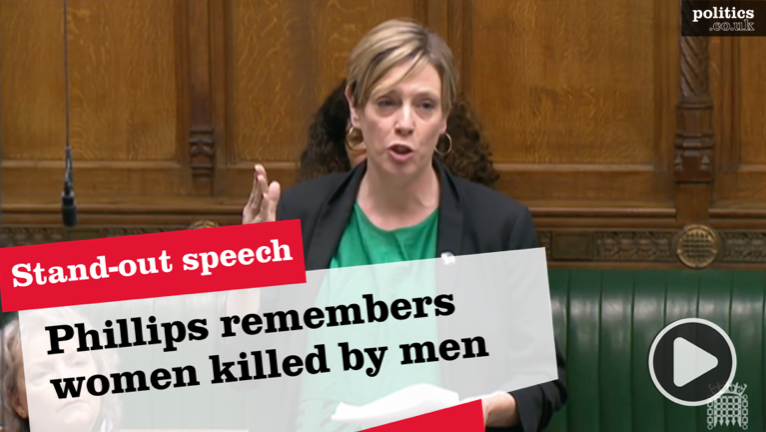 Jess Phillips reads out names of women killed by men in UK over the ...